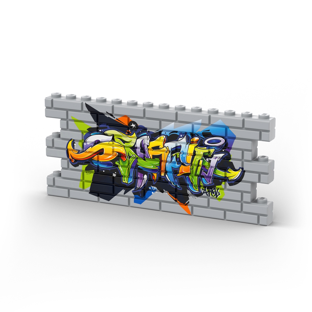 High-quality Custom printed LEGO® Wall Brick 1 x 2 with 'Graffiti Wall ...