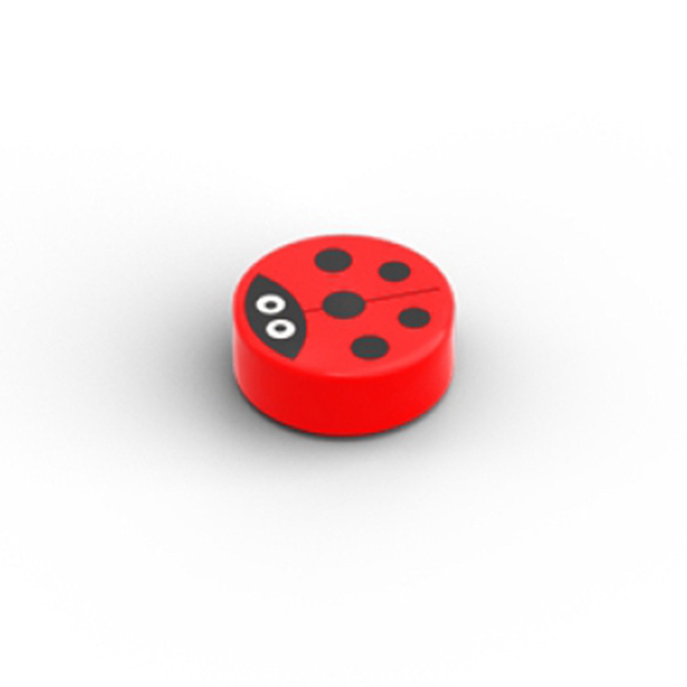 High-quality original printed LEGO® Tile, Round 1 x 1 with Ladybug ...