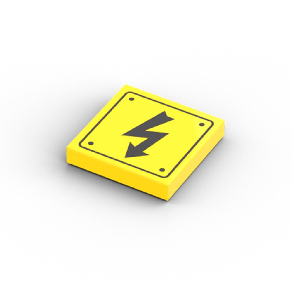 High-quality Custom printed LEGO® Tile 2 x 2 with Electricity Danger S ...