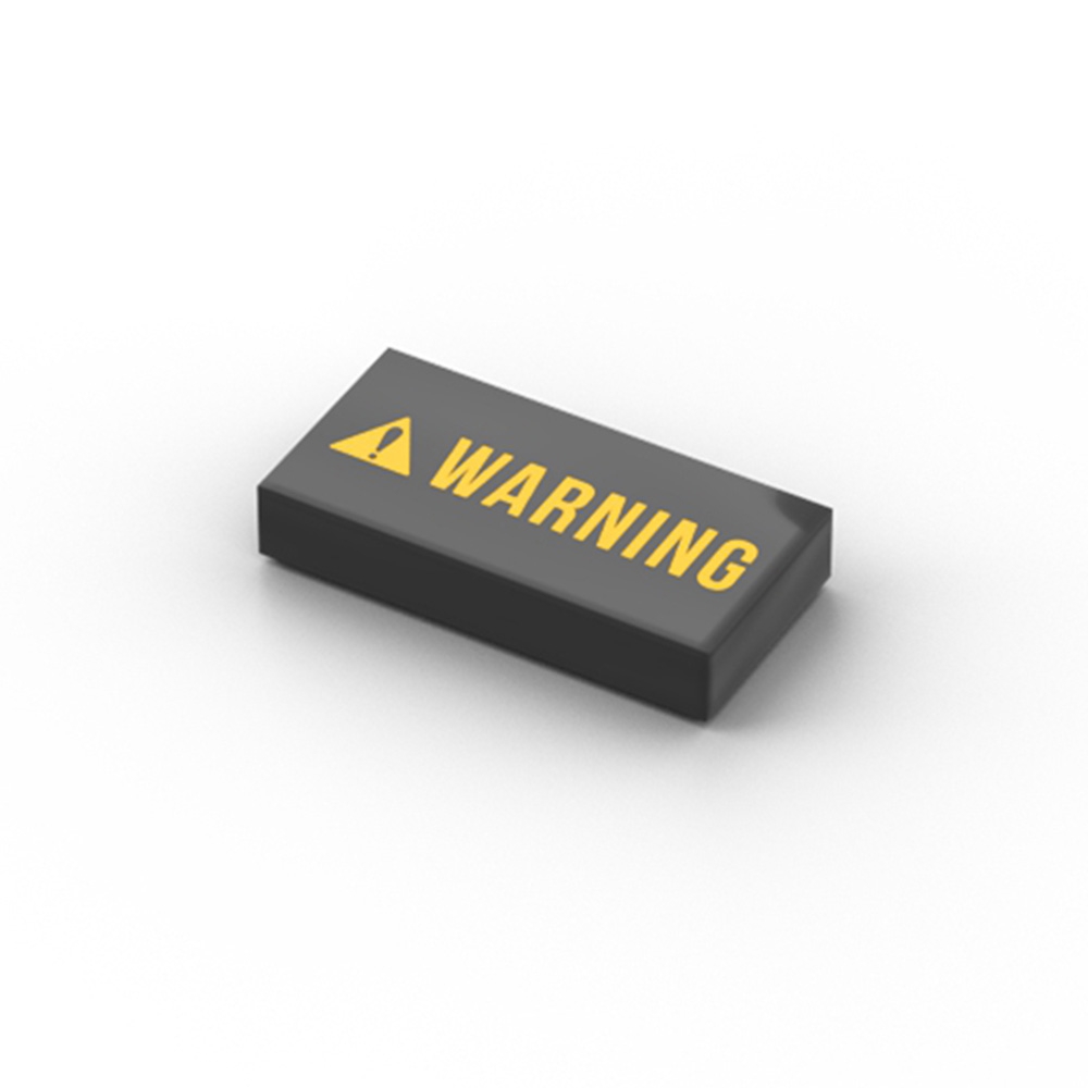 High-quality Custom printed LEGO® Tile 1 x 2 with 'Warning Sign/ Schil ...