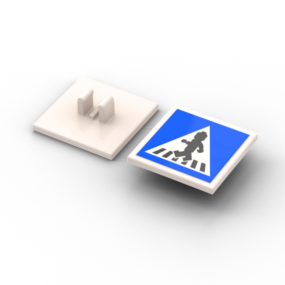 High-quality Custom printed LEGO® Road Sign 2 x 2 Square with Open ...