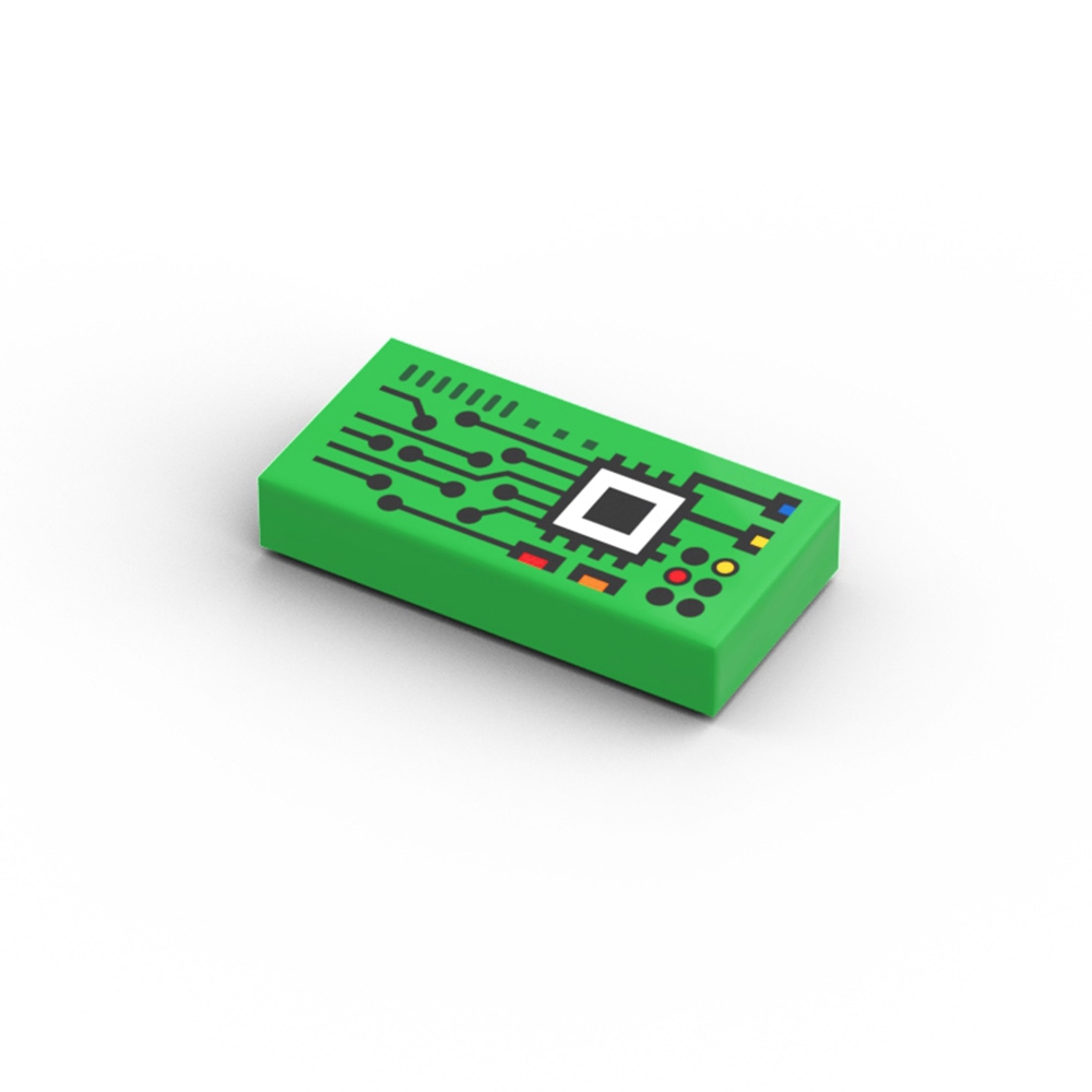 High-quality Custom printed LEGO® Tile 1 x 2 with 'Circuit Board ...