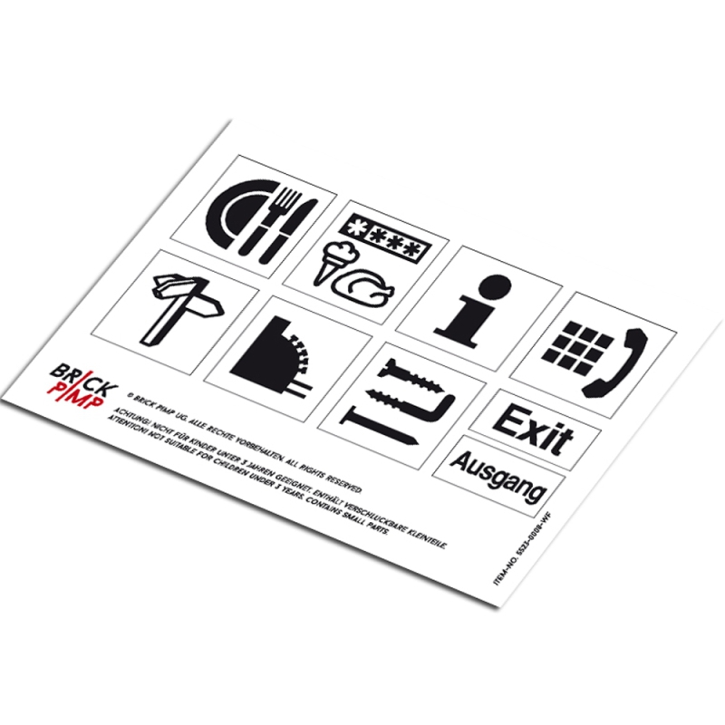 High-quality custom printed sticker for LEGO Pictograms Piktogramme ...