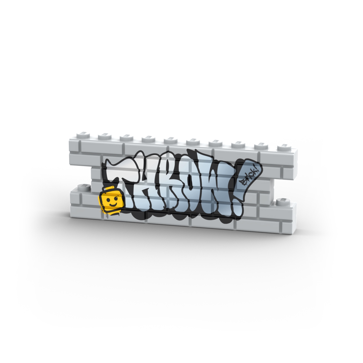 High-quality Custom printed LEGO® Wall Brick 1 x 2 with 'Brick Head ...