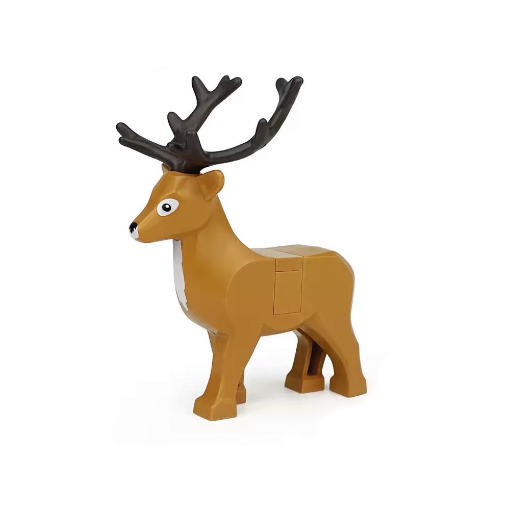 Building Block Custom tier Animal Hirsch Deer with Dark Brown Antlers ...