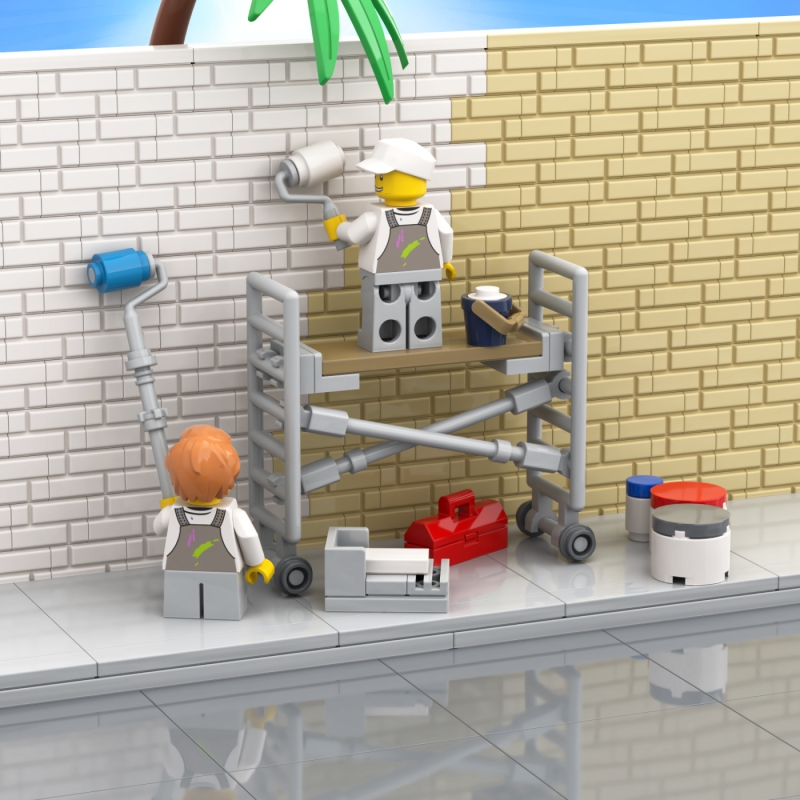 LEGO Custom Construction site Rolling Scaffold Baustelle Rollgerüst Bu ...