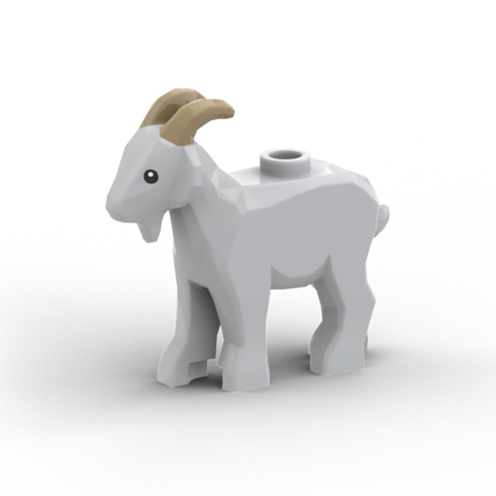 Building Block Custom tier Ziege Animal Goat with Black Eyes, Dark Tan ...