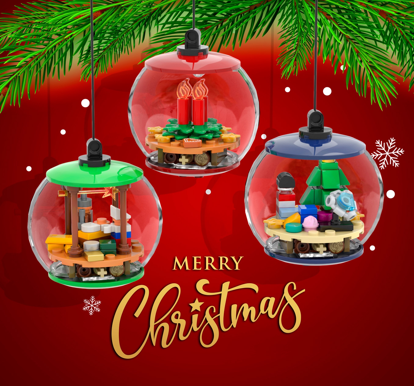 LEGO Custom transport shipping Advent Christmas Baubles Weihnachtskuge ...