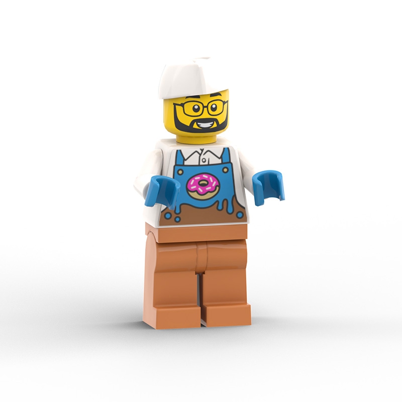LEGO® Minifigures - LEGO City Man, Mann - Donut Truck Vendor - Male, D ...