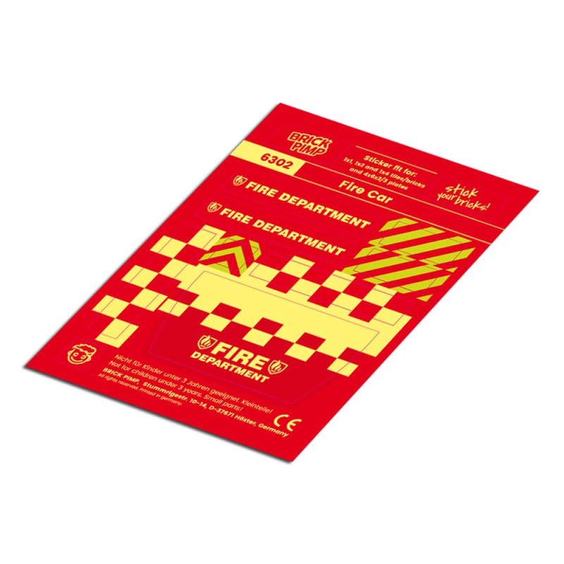 High-quality custom printed sticker for LEGO BRICK PIMP Fire Departmen ...
