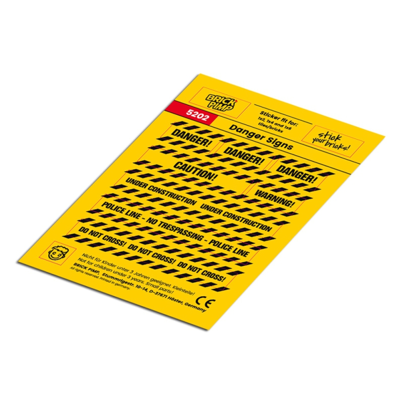 High-quality custom printed sticker for LEGO BRICK PIMP Danger Signs ...