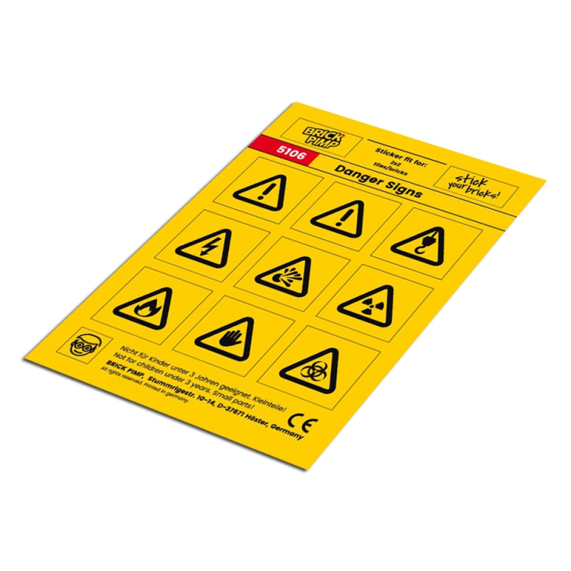 High-quality custom printed sticker for LEGO BRICK PIMP Danger Signs ...