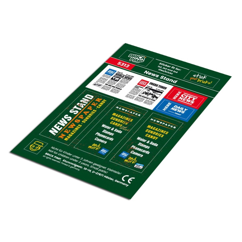 High-quality custom printed sticker for LEGO BRICK PIMP News Stand ...